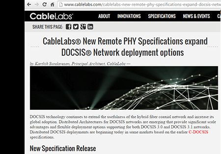 CableLabs Details New Remote PHY Specs for DOCSIS - Converge Digest