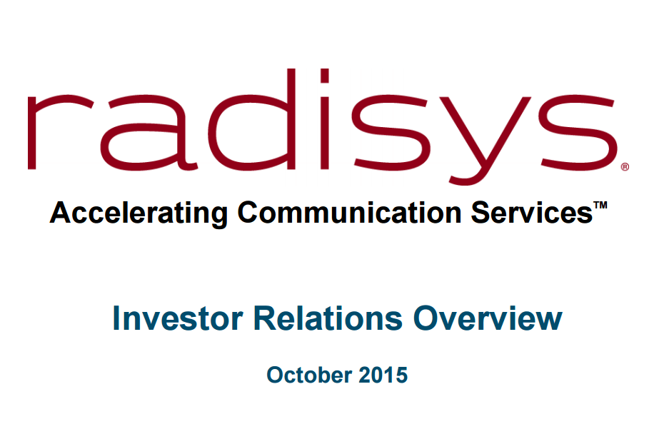 Radisys Posts Growth in its Software-Systems Revenue - Converge Digest