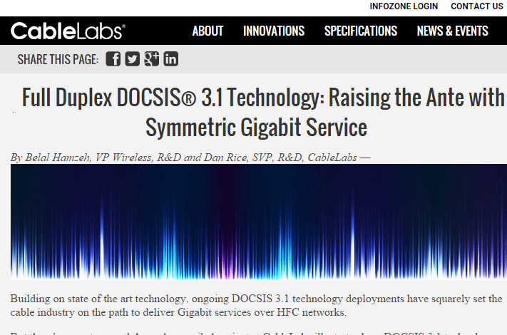 CableLabs Eyes Symmetric Multi-Gigabit DOCSIS - Converge Digest