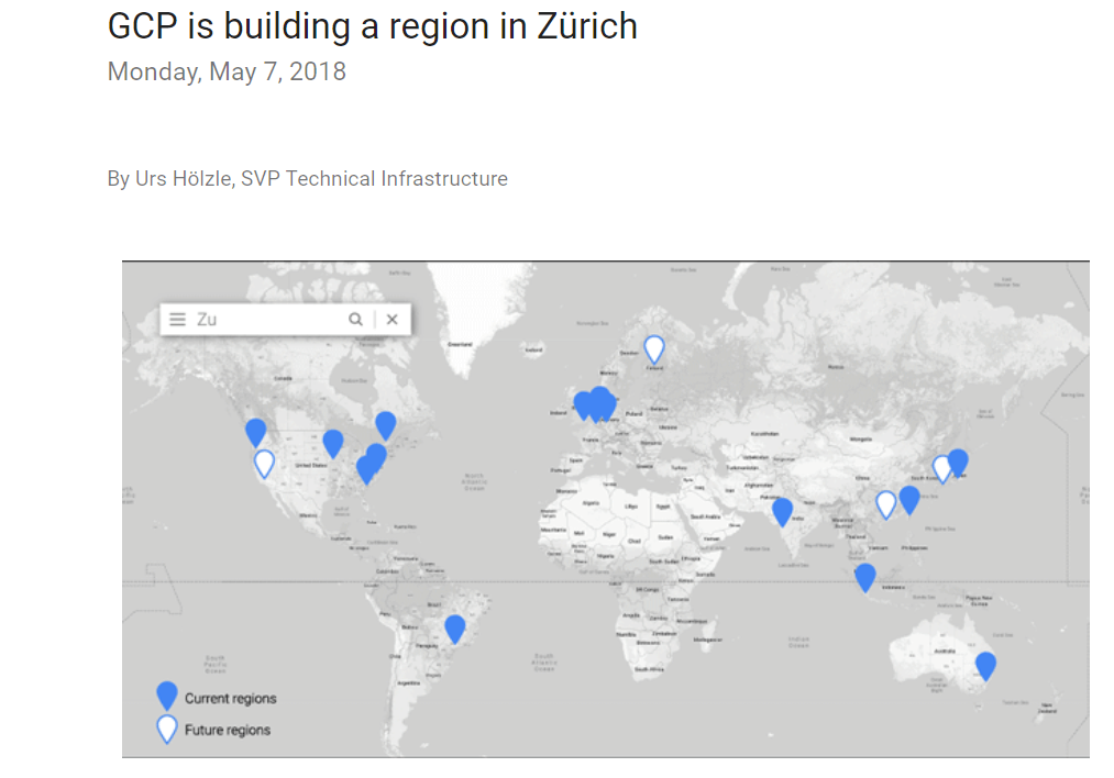 Google Cloud Platform to open region in Zurich - Converge Digest