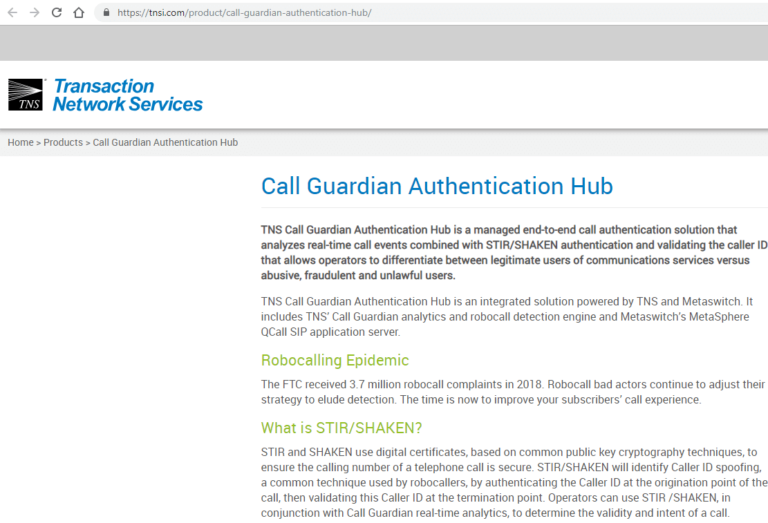 TNS and Metaswitch deliver Hosted Robocall Blocking Service - Converge ...