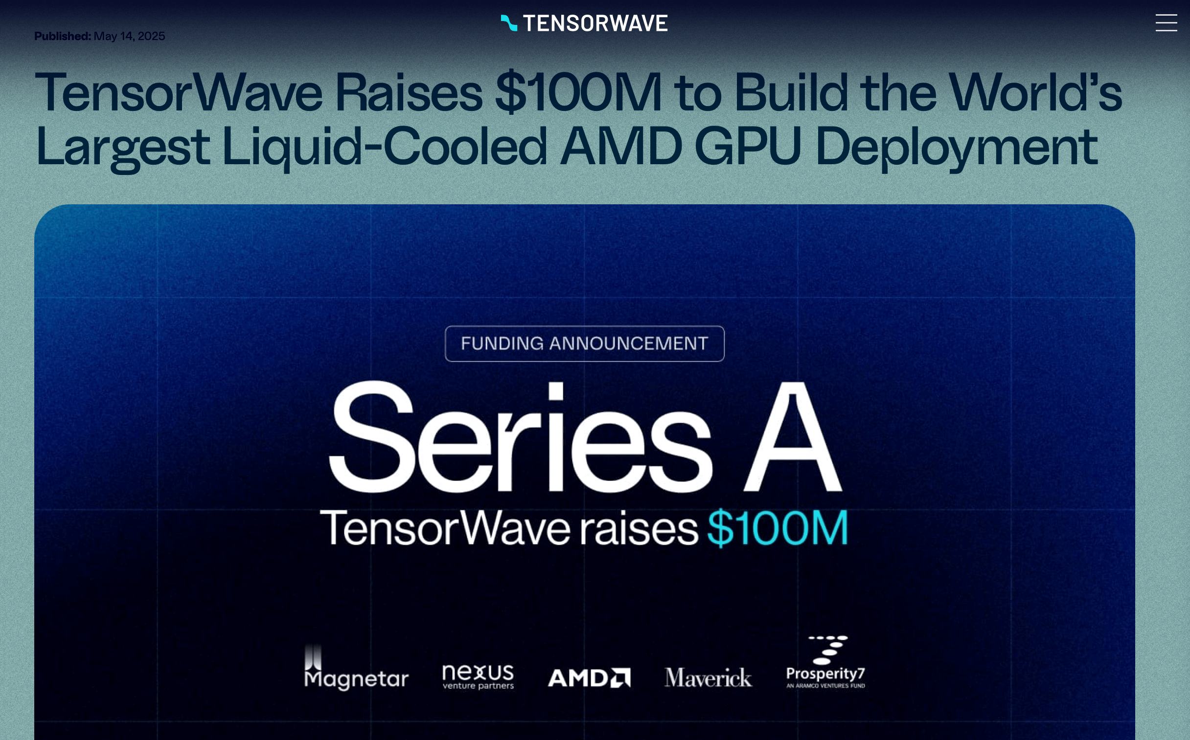 TensorWave Raises $100M for Liquid-Cooled AMD GPU Cloud - Converge Digest